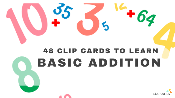 48 Clip cards to learn basic addition